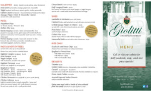 Take Out Menu | Giolitti Deli